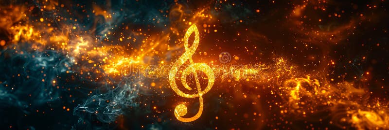 A Musical Note in the Form of a Fire Stock Photo - Image of explosion ...