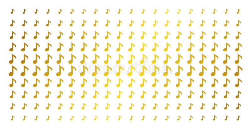 Musical Note Gold Halftone Matrix Stock Vector - Illustration of grid ...