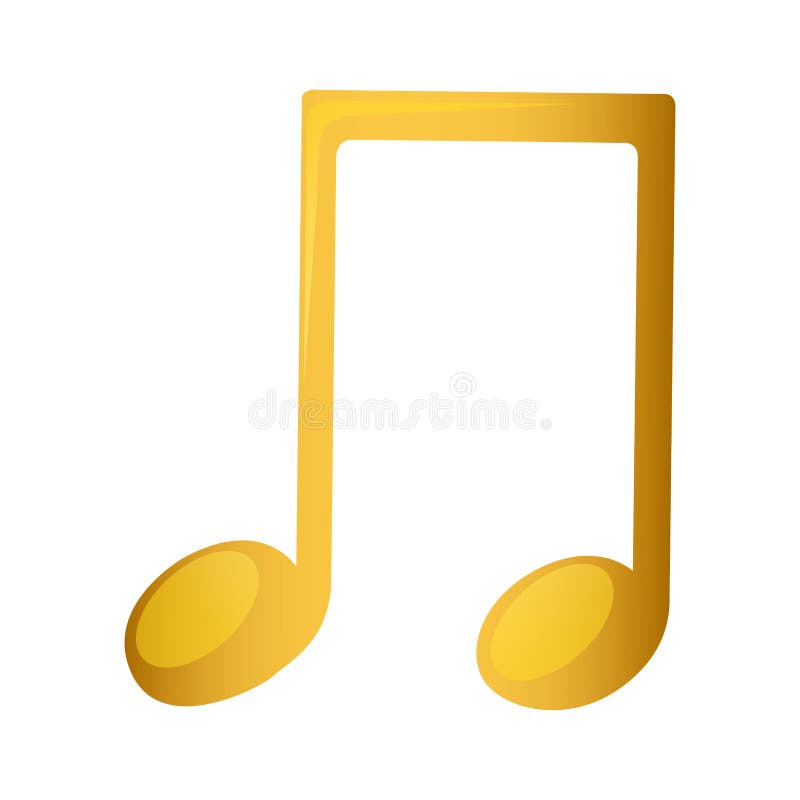 Musical Note in Golden with Background White Stock Illustration ...