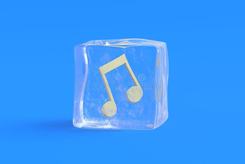 Musical note in ice cube stock illustration. Illustration of musical ...