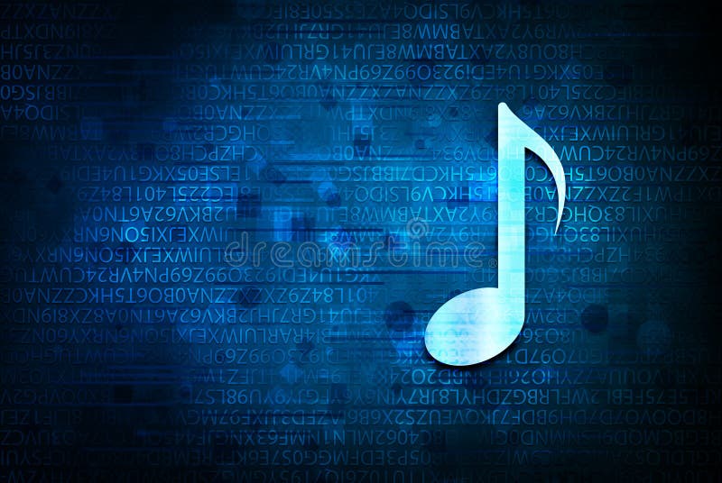 Abstract Blue Background with Musical Notes Stock Illustration ...