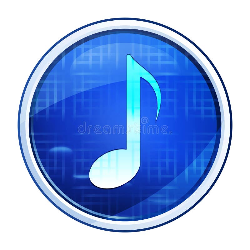 Music Note Icon Glassy Vibrant Sky Blue Round Button Illustration Stock ...