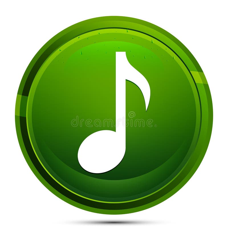 Musical Note Icon Glassy Green Round Button Illustration Stock Vector ...