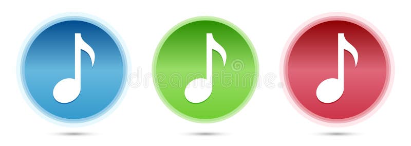 Musical Note Icon Glass Round Buttons Set Illustration Stock Vector ...