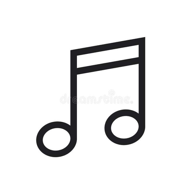 Musical Note Icon, Modern Minimal Flat Design Style, Vector ...