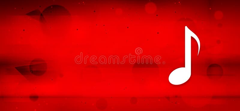 Musical Note Icon Motion Art Abstract Red Banner Illustration Stock ...