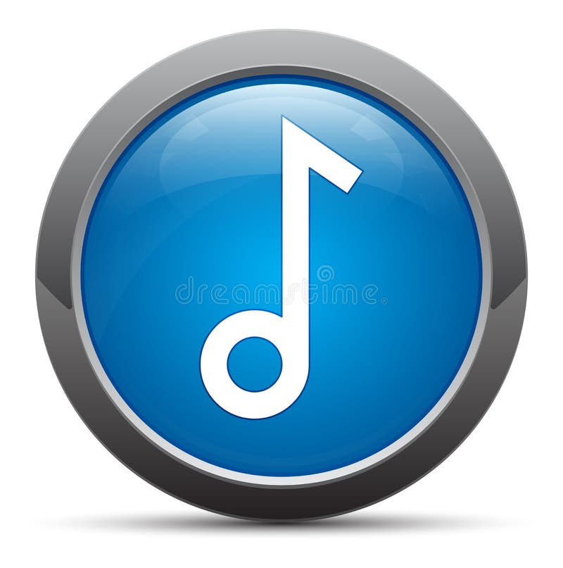 Musical Note Icon Premium Blue Round Button Vector Illustration Stock ...