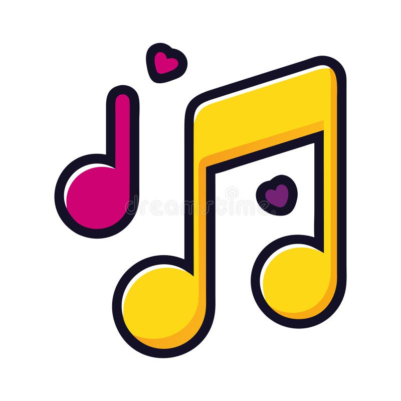 Rock and Roll Musical Note Icon Stock Vector - Illustration of symbol ...