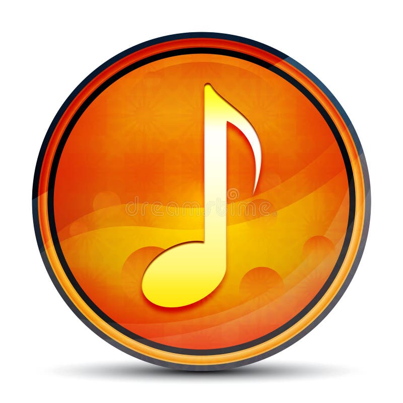 Musical Note Icon Shiny Bright Orange Round Button Illustration Stock ...
