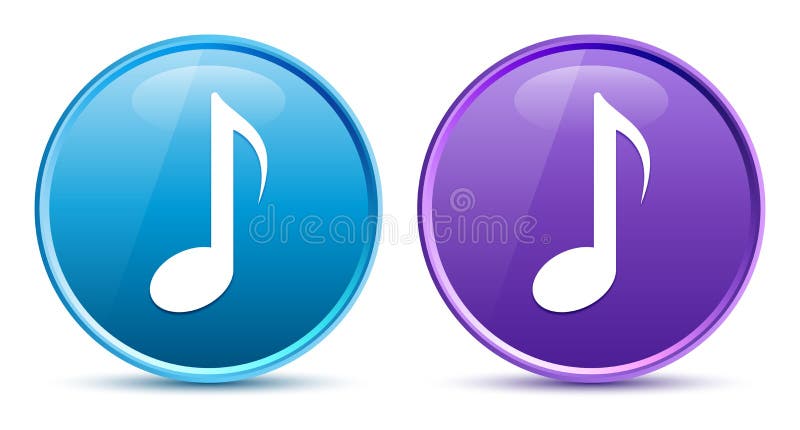 Musical Note Icon Sleek Soft Round Button Set Illustration Stock Vector ...