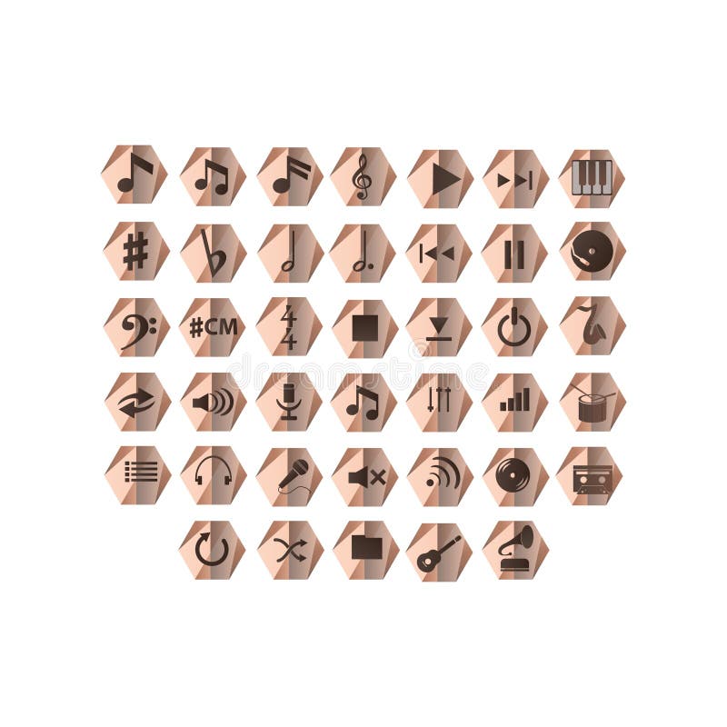 Musical Note Icons. Vector Illustration Decorative Background Design ...