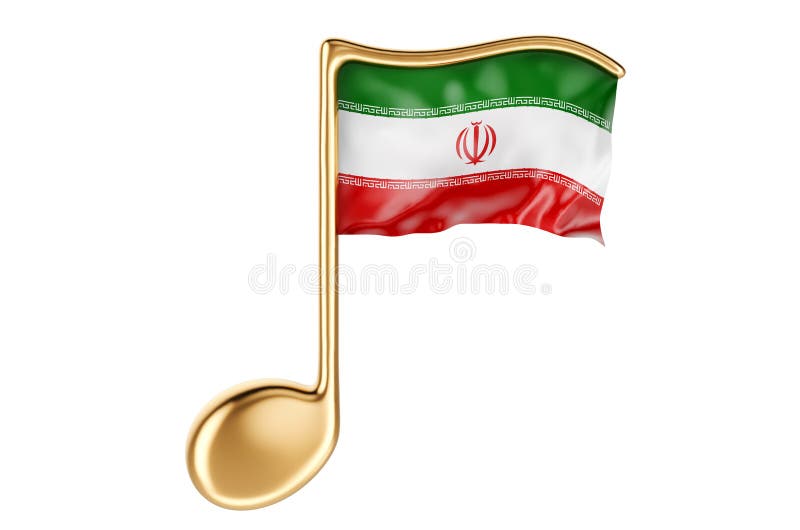 Musical Note with Iranian Flag. Music in Iran, Concept Stock ...