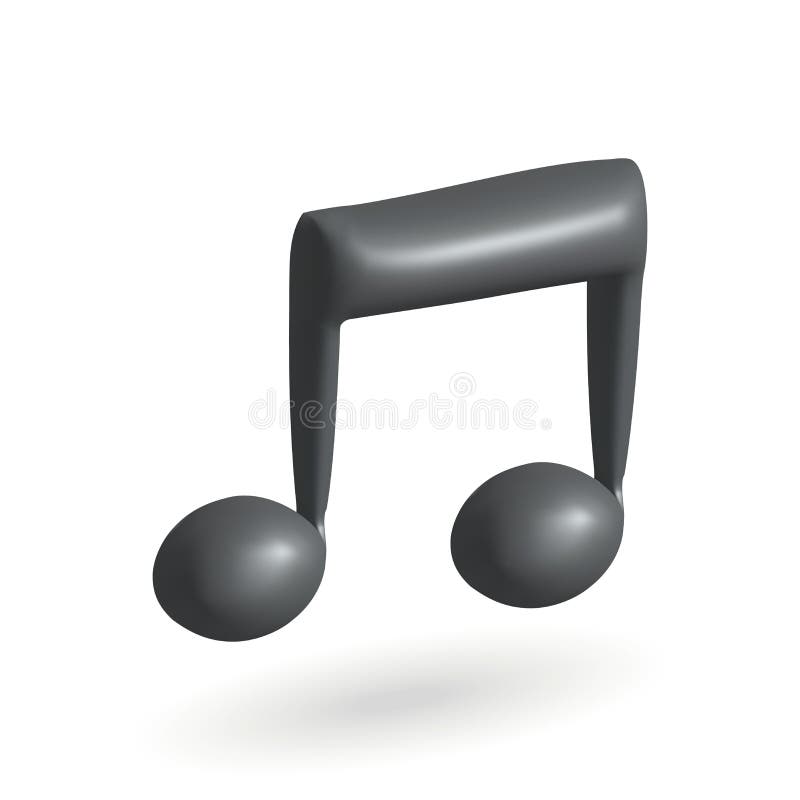 Musical Note Isolated 3d Icon. Musical Note 3d Illustration Stock ...