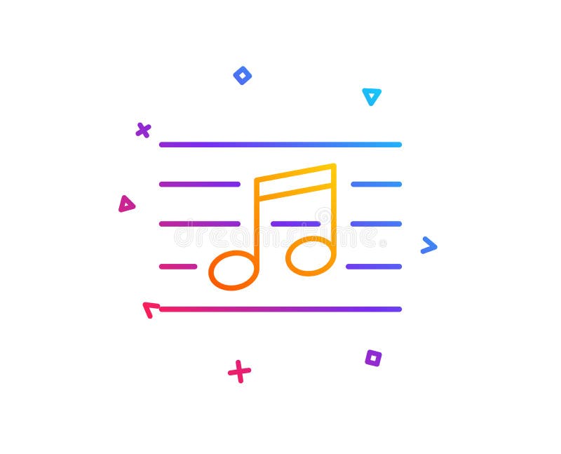 Musical Note Line Icon. Music Sign. Vector Stock Vector - Illustration ...