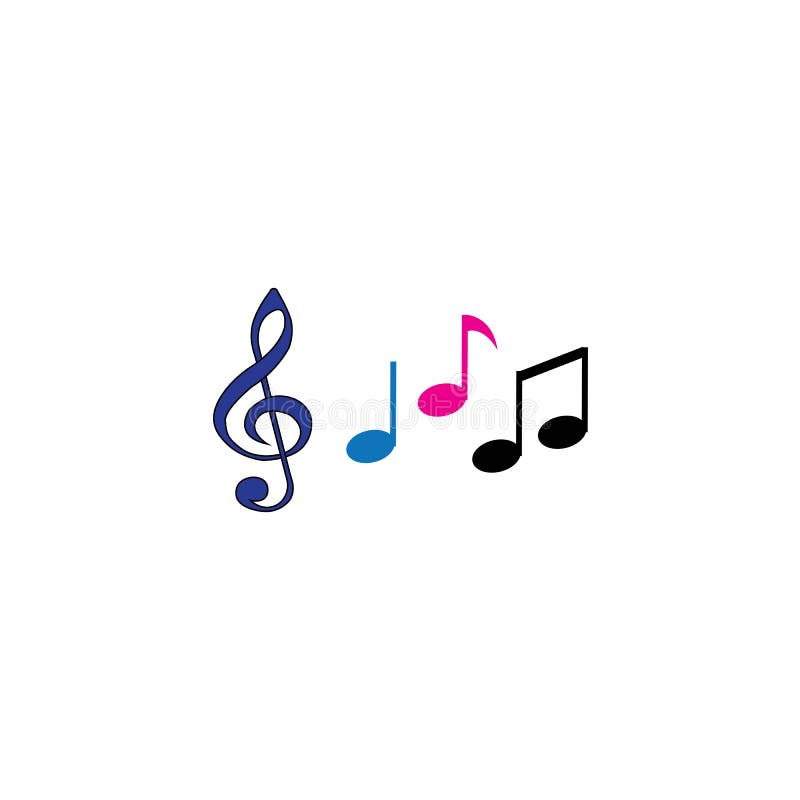 Musical Note Logo Icon Vector Design Stock Illustration - Illustration ...