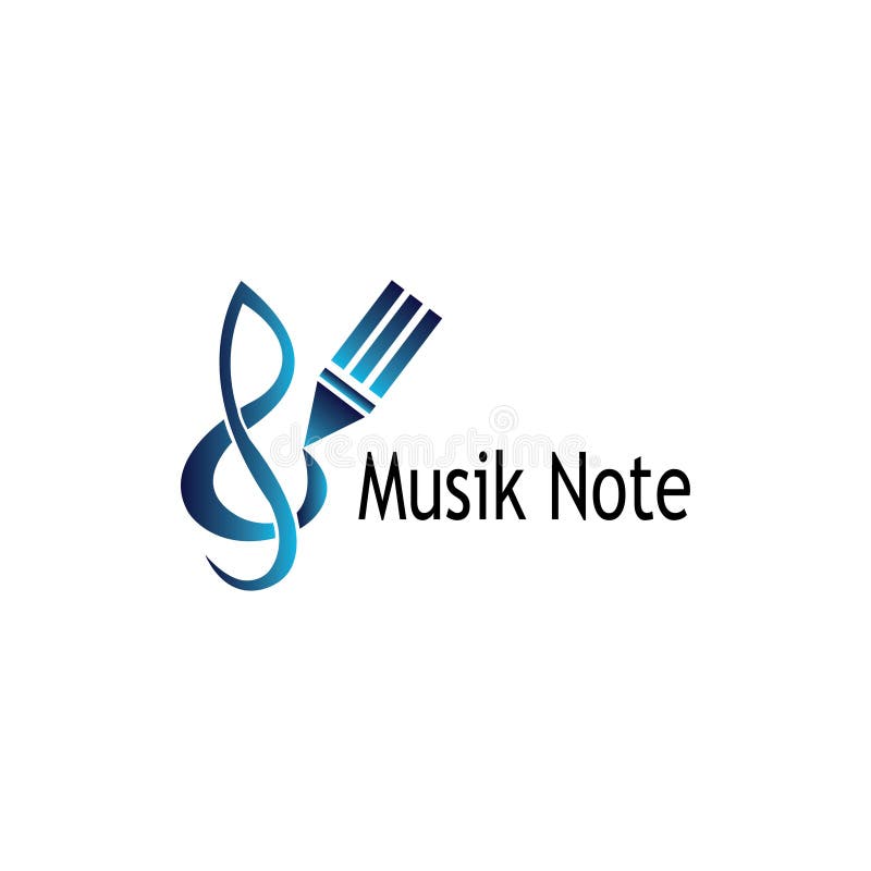 Musical Note Logo Pencil Illustration with Color Vector Design Stock ...
