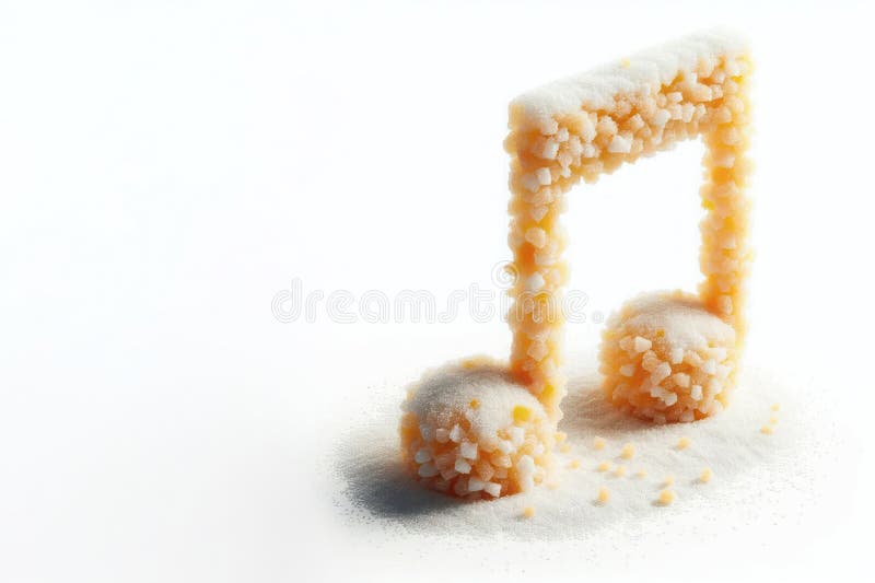 A Musical Note Made of Sugar. Space for Text. Stock Image - Image of ...