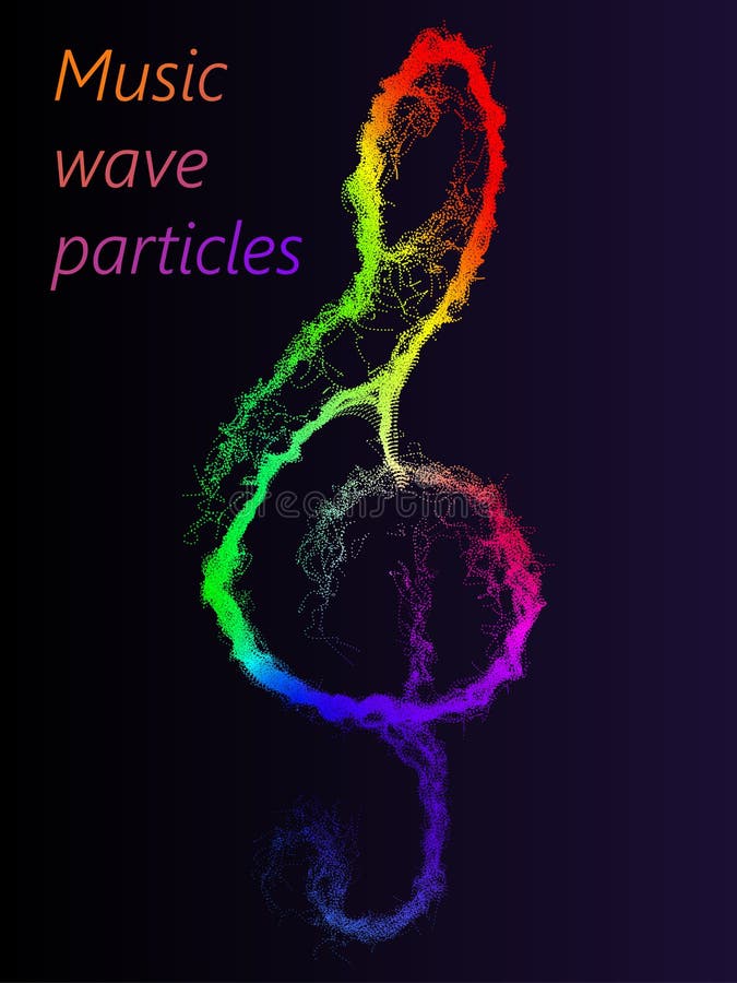 Musical Note Made Using Glowing Particles of Different Colors ...