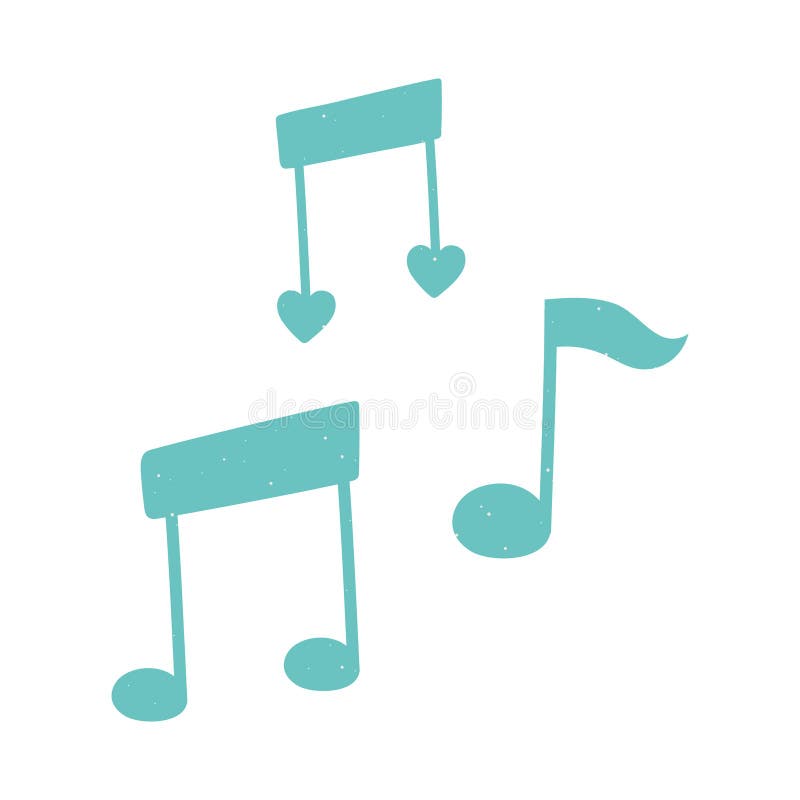 Musical Note Melody Love and Romance in Cartoon Style Stock Vector ...