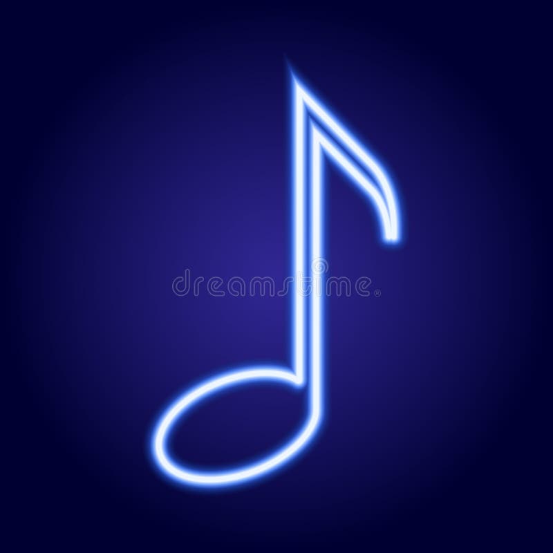 Musical Note Neon Blue Glowing of Illustration Stock Illustration ...