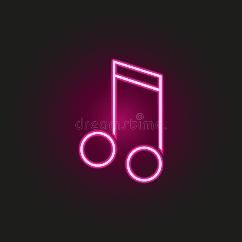 Musical Note Neon Style Icon. Simple Thin Line, Outline Vector of Web ...
