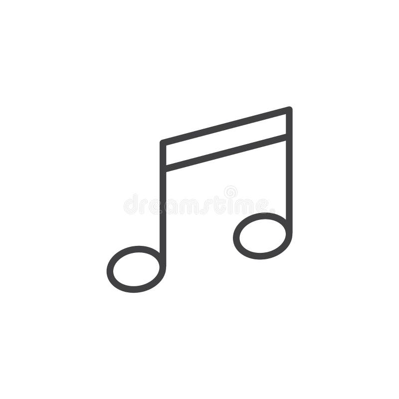 Musical note outline icon stock vector. Illustration of symbol - 117806422