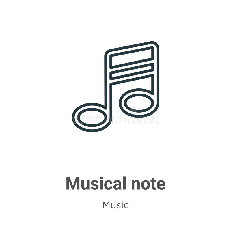 Musical Note Outline Vector Icon. Thin Line Black Musical Note Icon ...