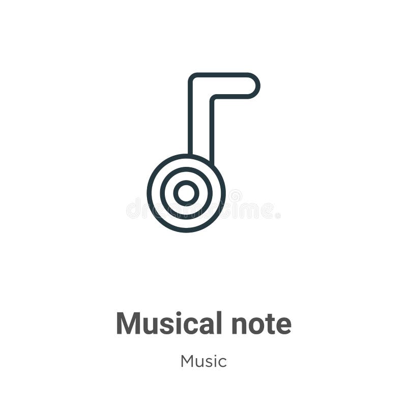 Musical Note Outline Vector Icon. Thin Line Black Musical Note Icon ...