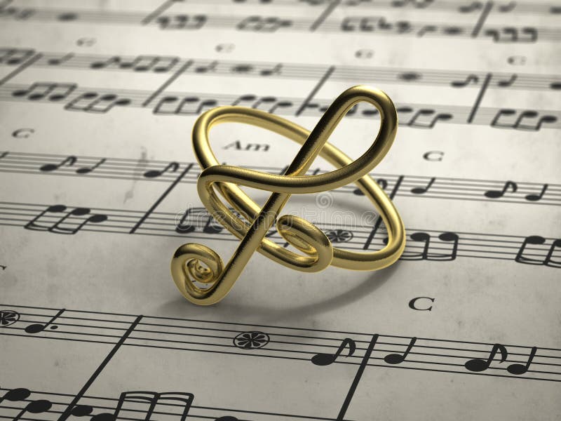 Musical Note Ring with Score in Background Stock Illustration ...