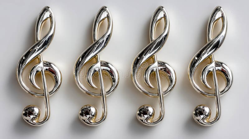 Musical Note Set in Acrylic Style with a Clean White Background ...