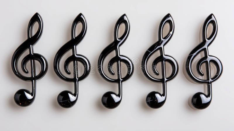 Musical Note Set Arranged on a White Background Showcasing a Modern ...