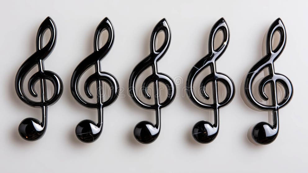 Musical Note Set Arranged on a White Background Showcasing a Modern ...