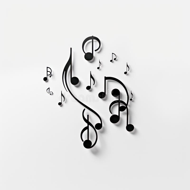 Musical Note-shaped Black Paper Stickers on White Transparent - AI ...