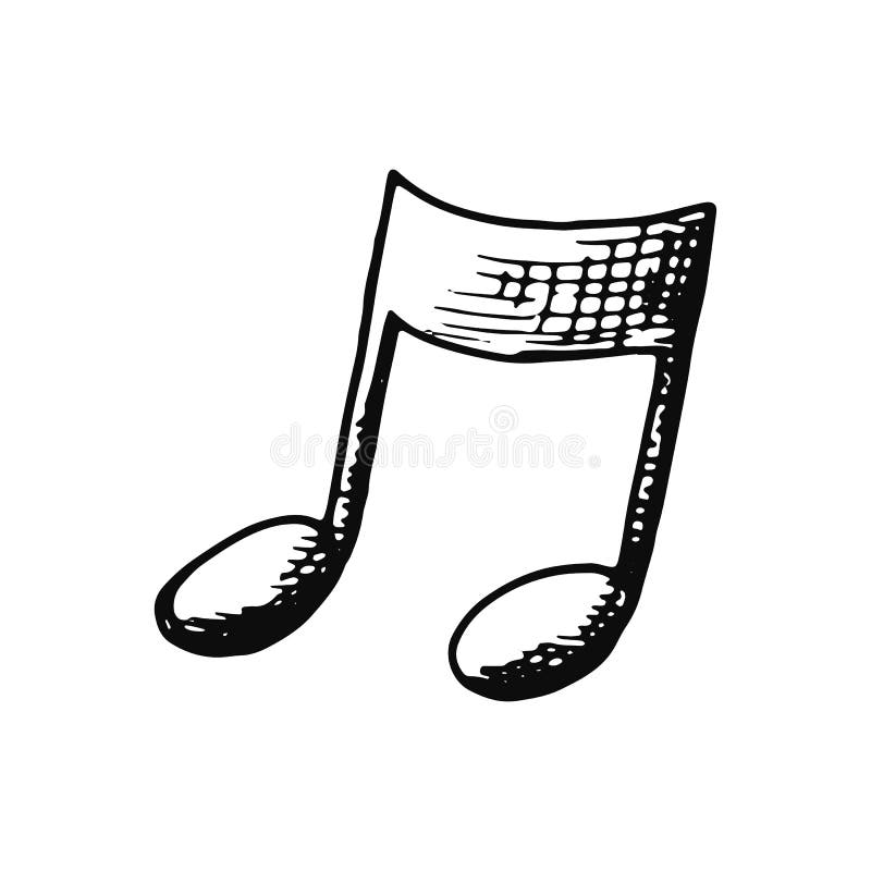 Musical Note Sketch Icon. Isolated Stock Vector - Illustration of ...
