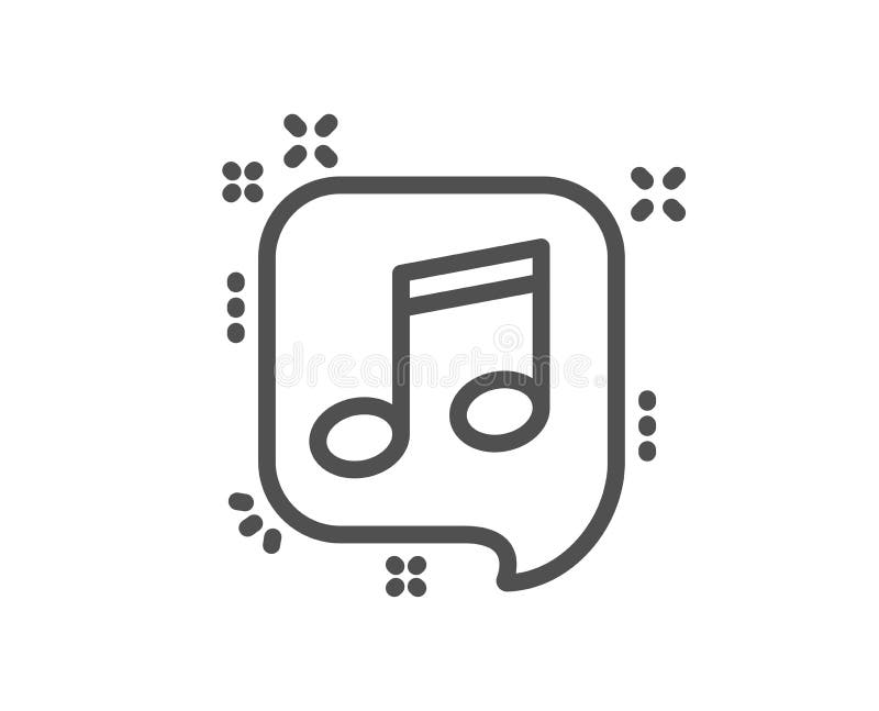 Musical Note in Speech Bubble Line Icon. Music Sign Stock Vector ...