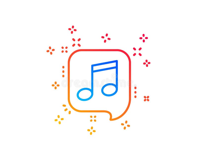 Musical Note in Speech Bubble Line Icon. Music Sign. Vector Stock ...