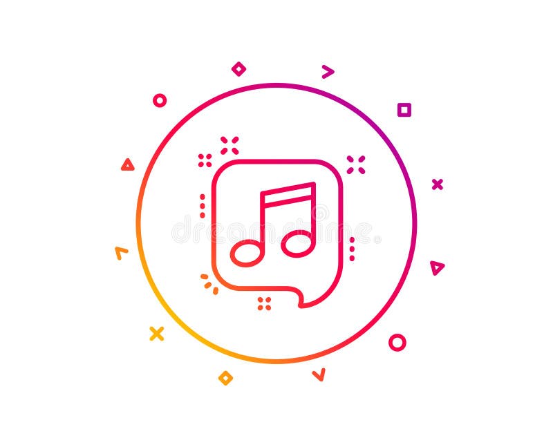 Musical Note in Speech Bubble Line Icon. Music Sign. Vector Stock ...
