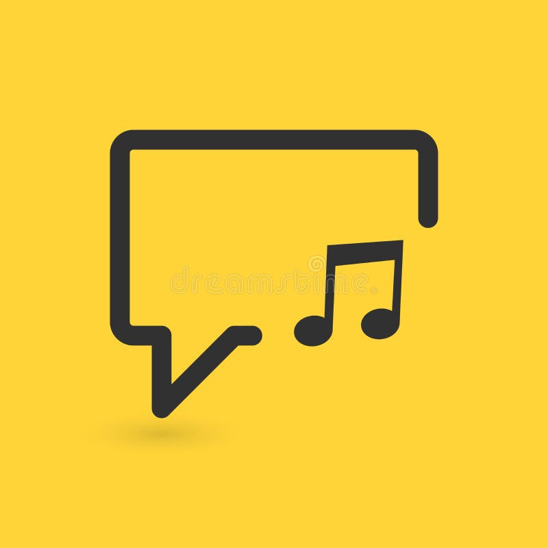 Musical Note in Speech Bubble Line Icon. Music Sign. Vector ...