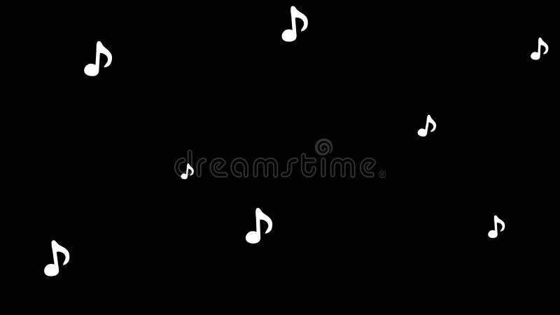 Musical Note Streaming Up in Melody. Alpha Channel, 4K Stock Footage ...
