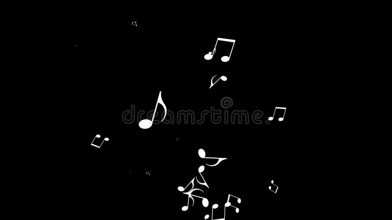 Musical Note Streaming Up in Melody with Composer. Musical Notes Flying ...