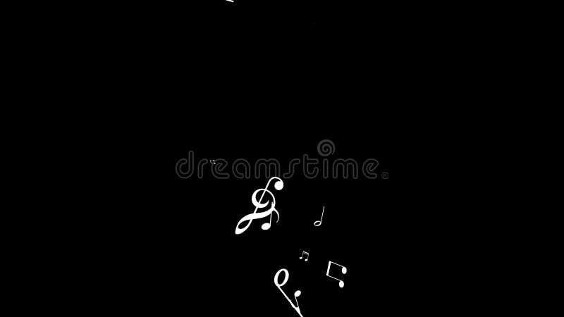 Musical Note Streaming Up in Melody with Composer. Musical Notes Flying ...
