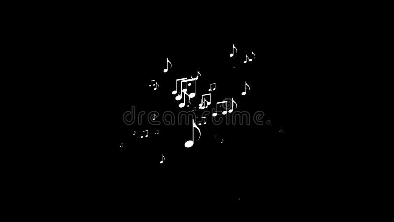 Musical Note Streaming Up in Melody with Composer. Musical Notes Flying ...