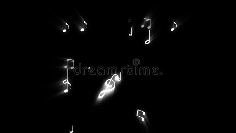 Musical Note Streaming Up in Melody with Composer. Musical Notes Flying ...