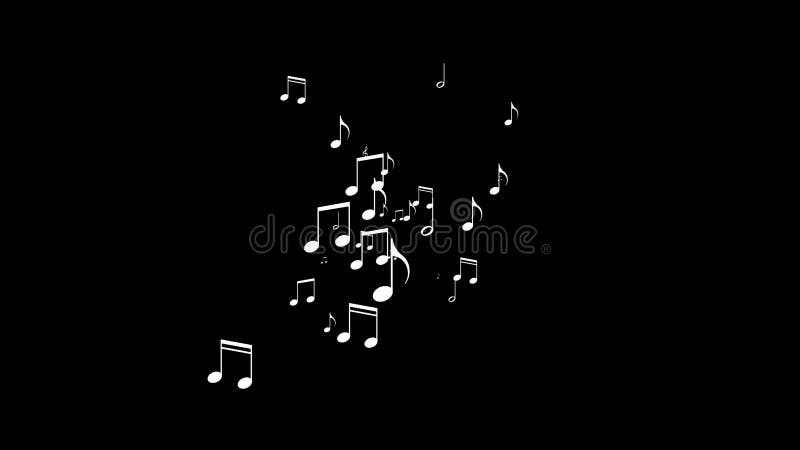 Musical Note Streaming Up in Melody with Composer. Musical Notes Flying ...