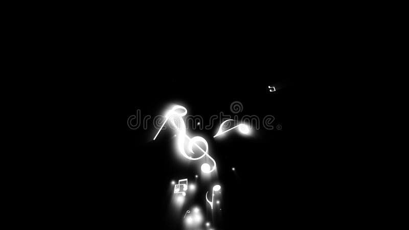Musical Note Streaming Up in Melody with Composer. Musical Notes Flying ...