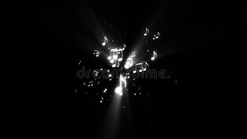 Musical Note Streaming Up in Melody with Composer. Musical Notes Flying ...