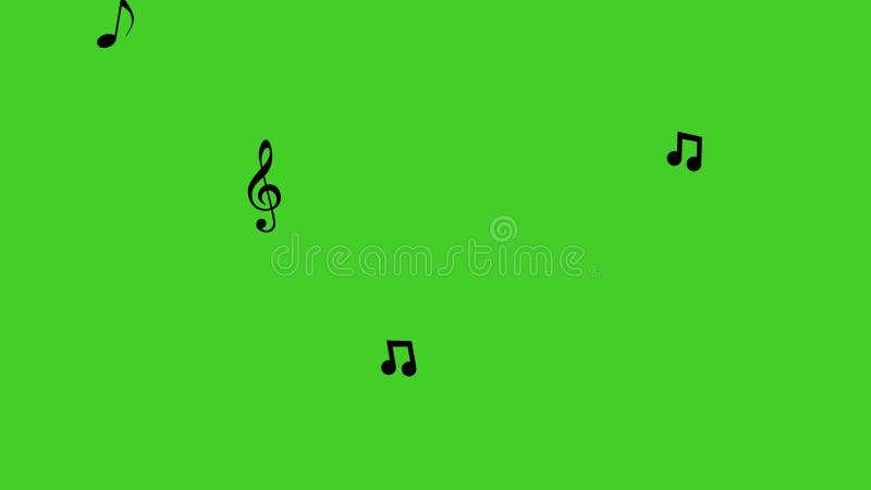 Musical Note Streaming Up in Melody. Green Screen Stock Illustration ...