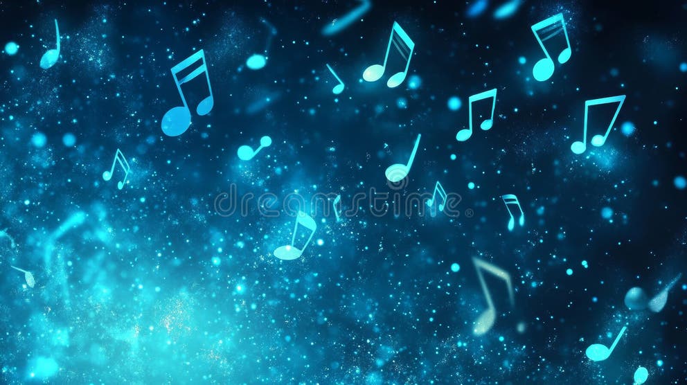 A Musical Note Suspended in the Air Against a Blue Backdrop. Stock ...