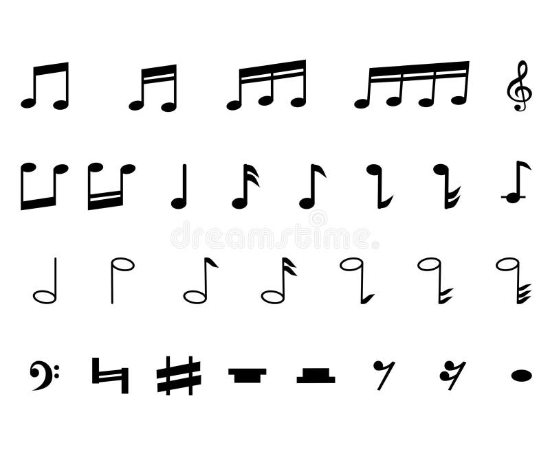 Musical Note Symbol Vector Illustration Stock Illustration ...