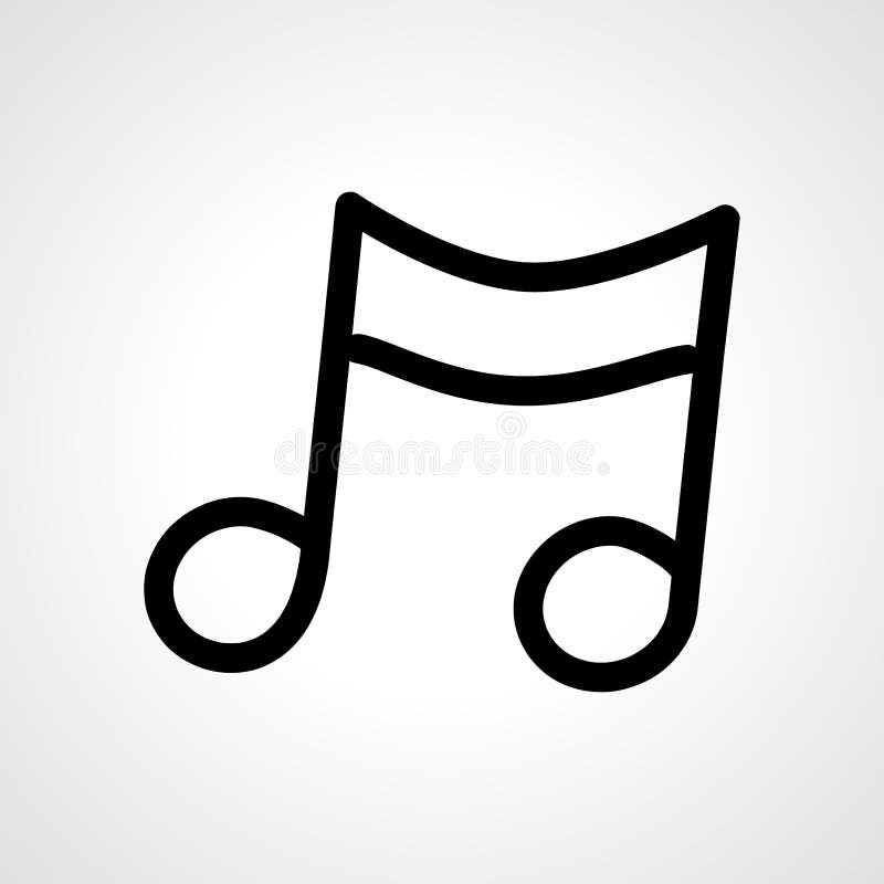 Musical Note Line Icon. Musical Note Linear Outline Icon Stock Vector ...